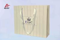 China White Silk Ribbon Cute Paper Bags Hot Stamping Finish CMYK Surface Embossed Logo for sale