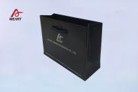 China Durable Cardboard Art Paper Bags Dark Blue Handle Strong Top And Bottom for sale