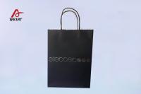 China Printing Gift Paper Bag With Black Gros Grain Handle Customize Boat Bottom for sale