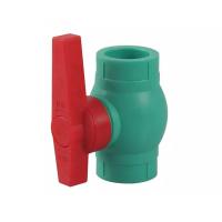 China Green 2 Inch Pvc Ball Valve 1.6MPa One Way Ball Valve Plastic Red Handle for sale