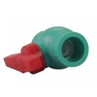 China Green 2 Inch Pvc Ball Valve 1.6MPa One Way Ball Valve Plastic Red Handle for sale