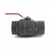 China Black 1.6MPa PVC 2 Piece Ball Valve Plastic With Stainless Steel Handle for sale