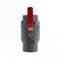China Grey UPVC Two Piece Ball Valve Stainless Handle Pvc Valves for sale