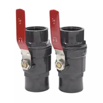 China 2pc 1 Inch 2 Inch PVC Ball Valve Compact Two Piece Valve Plastic for sale