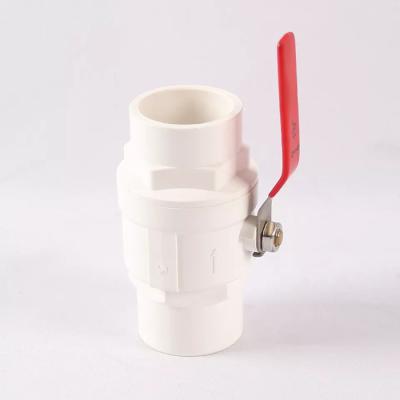 China Two Piece PVC Irrigation Plastic Ball Valve With Stainless Steel Handle for sale