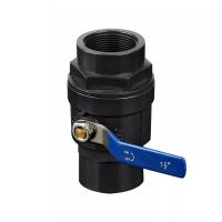 China Black Two Piece Steel Handle Ball Valve 50mm PVC Ball Valve for sale