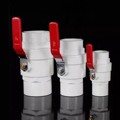 China High Pressure PVC Steel Handle Ball Valve Plastic 145psi Pressure for sale