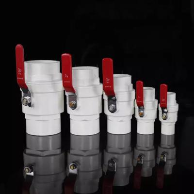 China Grey 2pc Steel Handle Ball Valve UPVC 1.5 Inch Pvc Ball Valve for sale