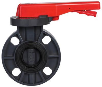 China RPP PVDF Pvc Wafer Butterfly Valve Corrosion Resistance Black for sale