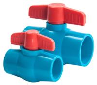 China Contamination Prevention PVC Conical Valve Blue Pvc Compact Ball Valve for sale