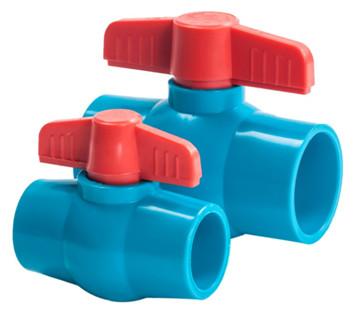 China Contamination Prevention PVC Conical Valve Blue Pvc Compact Ball Valve for sale