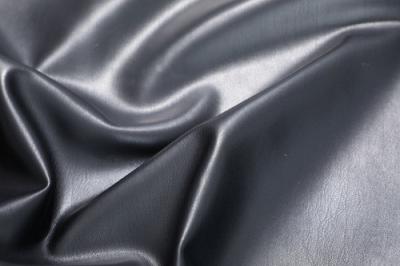 China Permeable 137cm PU Leather Black Solid Durable For Outwear for sale