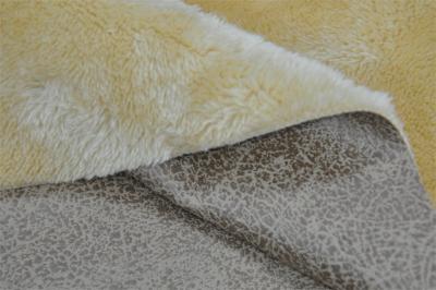 China Brushed rabbit plush solid PU bonded fabrics for sale
