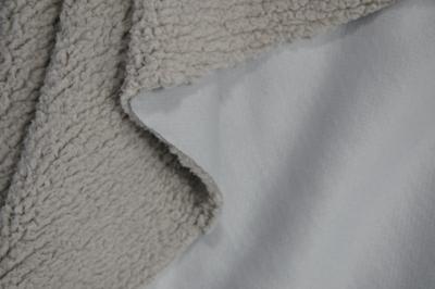 China 390gsm FUR:  SHU VELVETEEN WOVEN  FABRIC:Knitted FabricBonded Leather Fabric for sale