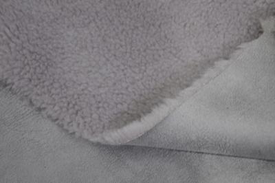 China 610gsm 100p Solid Sherpa Fur Solid Suede Bonded Fleece Fabric for sale