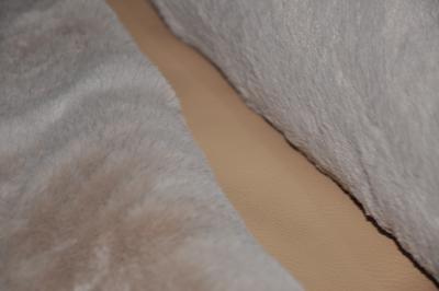 China Brush Pattern Rabbit Hair Coating Woven Fabric Solid Pu 700gsm Fur for sale
