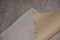China Brush Pattern Rabbit Hair Coating Woven Fabric Solid Pu 700gsm Fur for sale