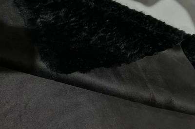China 650gsm Brush Pattern Rabbit Hair Coating Woven Bonded Fleece Fabric Solid Suede for sale