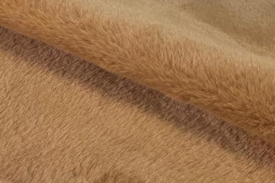 China Brushed rabbit hair coated braided with solid suede composite fabric for sale