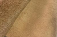 China Brushed rabbit hair coated braided with solid suede composite fabric for sale