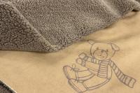China Brown bear 400gsm 160cm Bonded Fleece Fabric 100% PU Bonded Sherpa Fleece for sale