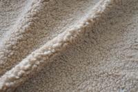 China Beige faux sherpa 100% Polyester Or With Wool 150cm CW Or Adjustable Warp Knitted Fabric Recycled for sale