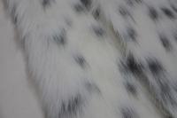 China black spot on a white background Long Hair Fur Fabric，Long plush fabric: The perfect blend of comfort and fashion for sale