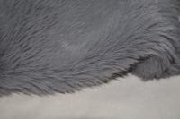 China grey Solid Long Haired Faux Fur Fabric Acrylic Silver Fox，Add softness and romance to your wardrobe for sale