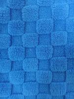 China 150cm-170cm Deep blue double-sided recycled jacquard plaid cotton velvet for sale