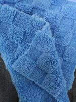 China 150cm-170cm Deep blue double-sided recycled jacquard plaid cotton velvet for sale