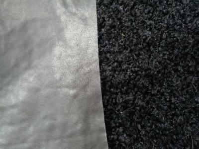 China Black curly lamb wool composite leather&870gsm for sale
