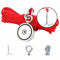 China Strongest Double Sided Fishing Magnet Neodymium Magnet Fishing Kit Anti Slip for sale