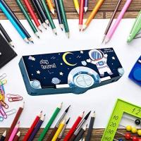 China Multifunction Magnetic Pencil Case With 2 Compartments For Students Cartoon Pattern for sale