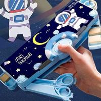China Multifunction Magnetic Pencil Case With 2 Compartments For Students Cartoon Pattern for sale