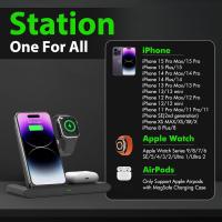 China 3 In 1 Magnetic Wireless Charger Station Multiple Devices For Apple Series for sale