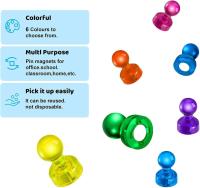 China 60PCS Colorful Strong Magnetic Thumbtacks Whiteboard Magnets For Classroom Teaching for sale
