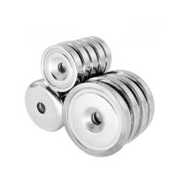 China Strong Magnetic 25mm Cup Magnets Neodymium Pot Magnet With Countersunk Mounting Hole for sale