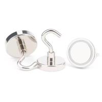 China Super Strong Heavy Duty Neodymium  Silver Magnetic Hooks Magnets for sale