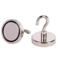 China Super Strong Heavy Duty Neodymium  Silver Magnetic Hooks Magnets for sale