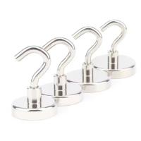 China Super Strong Heavy Duty Neodymium  Silver Magnetic Hooks Magnets for sale