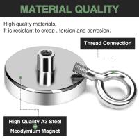 China Heavy Duty Neodymium Magnet Fishing Kit With Countersunk Hole Eyebolt for sale