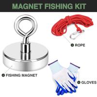 China Heavy Duty Neodymium Magnet Fishing Kit With Countersunk Hole Eyebolt for sale