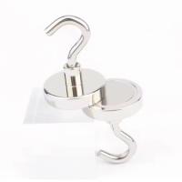 China OEM Heavy Duty Magnetic Ceiling Hooks Magnetic Door Hook Nickel Plating for sale