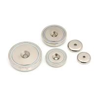 China Strong Magnetic Hook NdFeB Non Marking Magnetic Suction Cup Nickel Plating for sale