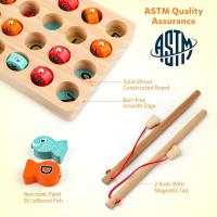 China STEM Learning Wooden Magnetic Fishing Game Montessori Letters Cognition Toy for sale