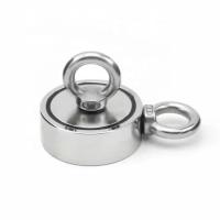 China Double Side Search Magnetic Hook Salvage Fishing Magnet Nickel Plating for sale