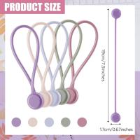 China 20PCS Reusable Magnetic Cable Tie With Silicone Stranding Of Magnetic Cable Manager for sale