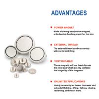 China Nickel Coating External Threaded Neodymium Magnets Customized for sale