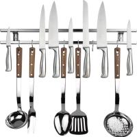 China 18 Inch Square Tubes Stainless Steel Magnetic Knife Holder For Wall With Hook for sale