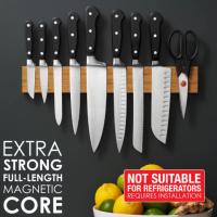 China Customized Wooden Magnetic Knife Holder Walnut Magnetic Knife Block Sleek Design for sale